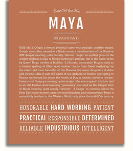 Maya | Name Art Print – Name Stories