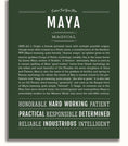 Maya Personalized Name Meaning Art Prints – Name Stories