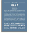 Maya Personalized Name Meaning Art Prints – Name Stories
