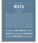 Maya Personalized Name Meaning Art Prints – Name Stories
