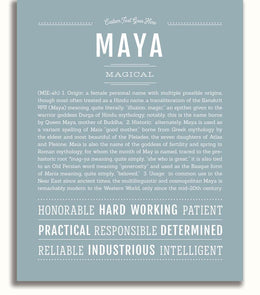 Maya | Name Art Print – Name Stories