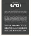 Maycee | Name Art Print – Name Stories
