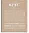 Maycee Personalized Name Meaning Art Prints – Name Stories