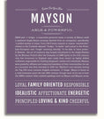 Mayson Personalized Name Meaning Art Prints – Name Stories