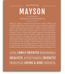 Mayson Personalized Name Meaning Art Prints – Name Stories