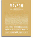 Mayson Personalized Name Meaning Art Prints – Name Stories