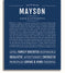 Mayson Personalized Name Meaning Art Prints – Name Stories