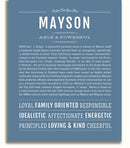 Mayson Personalized Name Meaning Art Prints – Name Stories