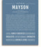 Mayson Personalized Name Meaning Art Prints – Name Stories