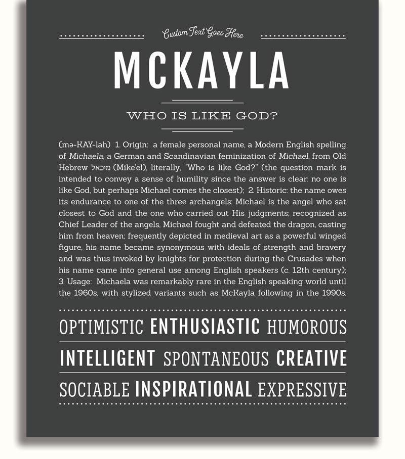 Mckayla Personalized Name Meaning Art Prints – Name Stories