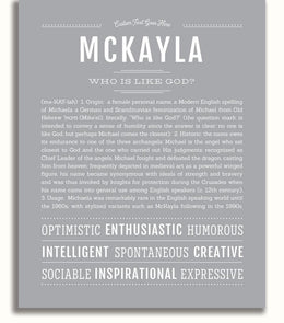 Mckayla Personalized Name Meaning Art Prints – Name Stories