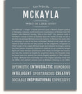 Mckayla Personalized Name Meaning Art Prints – Name Stories