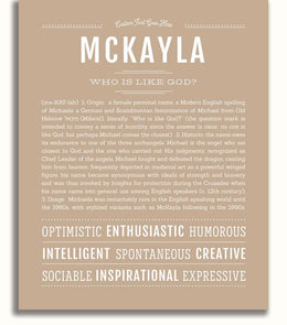 Mckayla Personalized Name Meaning Art Prints – Name Stories
