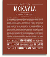 Mckayla Personalized Name Meaning Art Prints – Name Stories