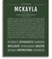 Mckayla Personalized Name Meaning Art Prints – Name Stories