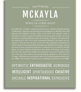 Mckayla Personalized Name Meaning Art Prints – Name Stories