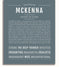 Mckenna Personalized Name Meaning Art Prints – Name Stories