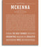 Mckenna Personalized Name Meaning Art Prints – Name Stories