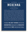 Mckenna Personalized Name Meaning Art Prints – Name Stories