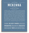 Mckenna Personalized Name Meaning Art Prints – Name Stories