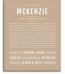 Mckenzie Personalized Name Meaning Art Prints – Name Stories