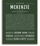 Mckenzie Personalized Name Meaning Art Prints – Name Stories