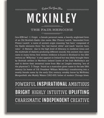 McKinley | Name Art Print – Name Stories