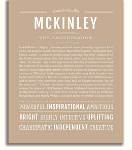 McKinley | Name Art Print – Name Stories