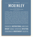 Mckinley Personalized Name Meaning Art Prints – Name Stories