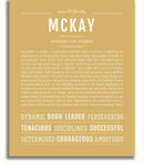 Mckay Personalized Name Meaning Art Prints – Name Stories