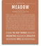 Meadow Personalized Name Meaning Art Prints – Name Stories