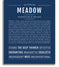 Meadow Personalized Name Meaning Art Prints – Name Stories