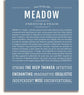 Meadow Personalized Name Meaning Art Prints – Name Stories