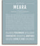 Meara Personalized Name Meaning Art Prints – Name Stories