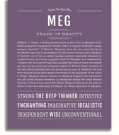 Meg | Name Art Print – Name Stories