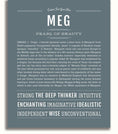 Meg Personalized Name Meaning Art Prints – Name Stories