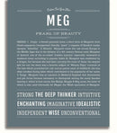 Meg | Name Art Print – Name Stories