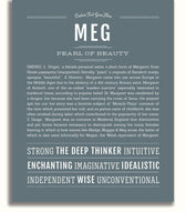 Meg | Name Art Print – Name Stories