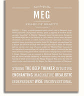 Meg | Name Art Print – Name Stories