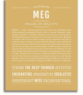 Meg | Name Art Print – Name Stories