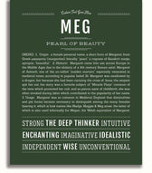 Meg | Name Art Print – Name Stories