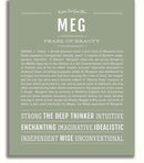 Meg | Name Art Print – Name Stories