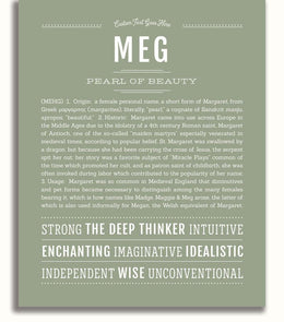 Meg | Name Art Print – Name Stories
