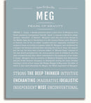 Meg | Name Art Print – Name Stories