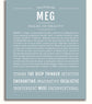 Meg Personalized Name Meaning Art Prints – Name Stories