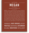 Megan Personalized Name Meaning Art Prints – Name Stories