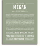 Megan Personalized Name Meaning Art Prints – Name Stories