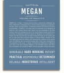 Megan Personalized Name Meaning Art Prints – Name Stories
