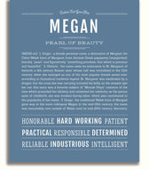 Megan Personalized Name Meaning Art Prints – Name Stories