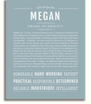 Megan Personalized Name Meaning Art Prints – Name Stories